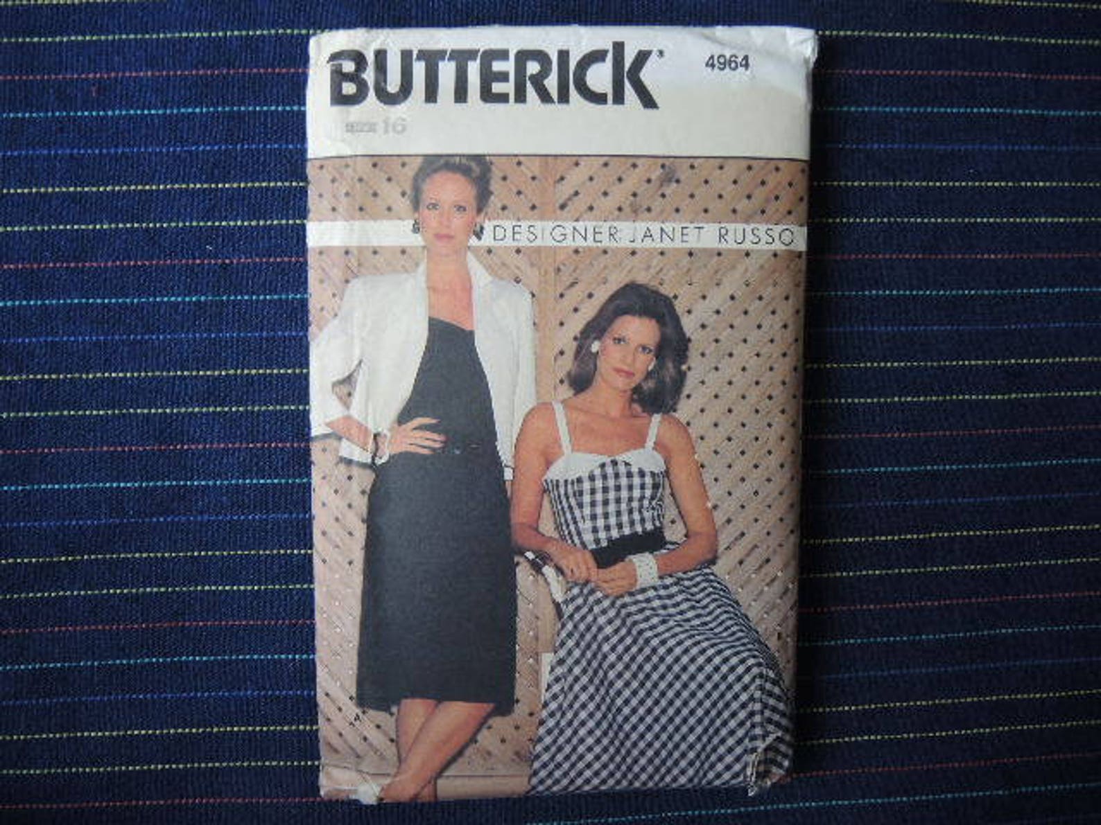Vintage 1980s Butterick Sewing Pattern 4964 Designer Janet Russo Misses ...