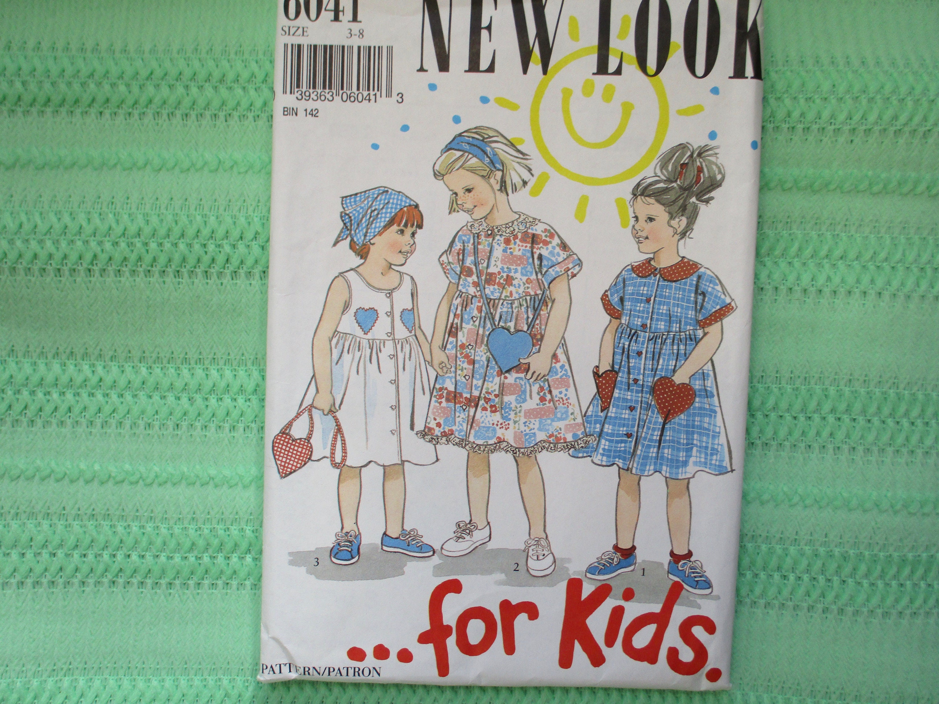 1990s New Look Sewing Pattern 6041 Girls Dress and Heart | Etsy