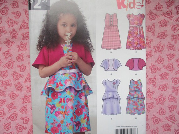 2010s New Look Sewing Pattern 6238 Girls Dress and Bolero | Etsy