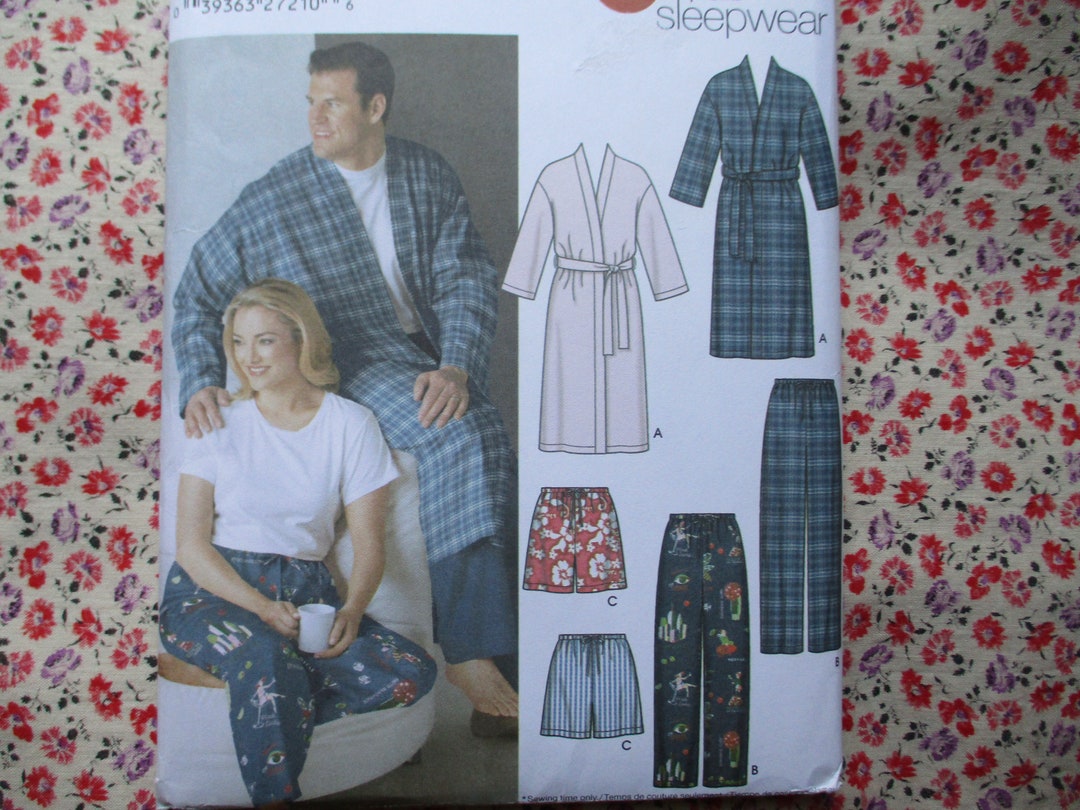 2000s Sewing Pattern Simplicity 5314 Mens Pajama Pants or Shorts and ...