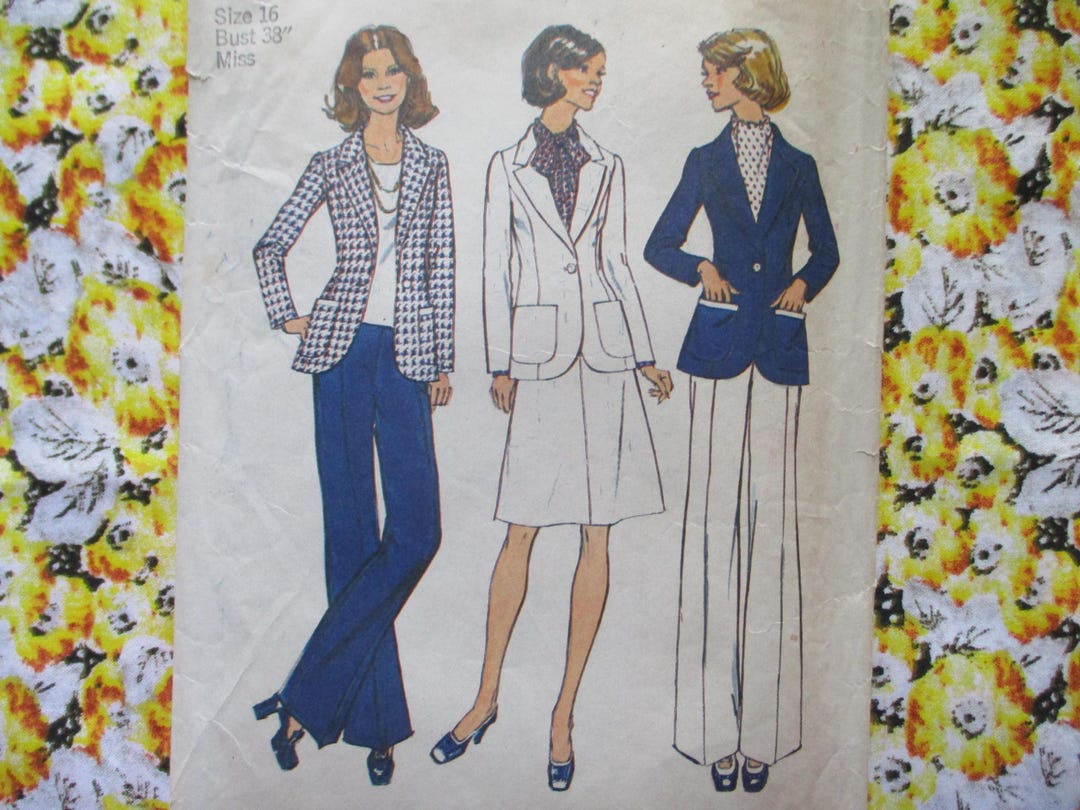 Vintage 1970s Simplicity Sewing Pattern 6803 Misses Unlined Suit and ...