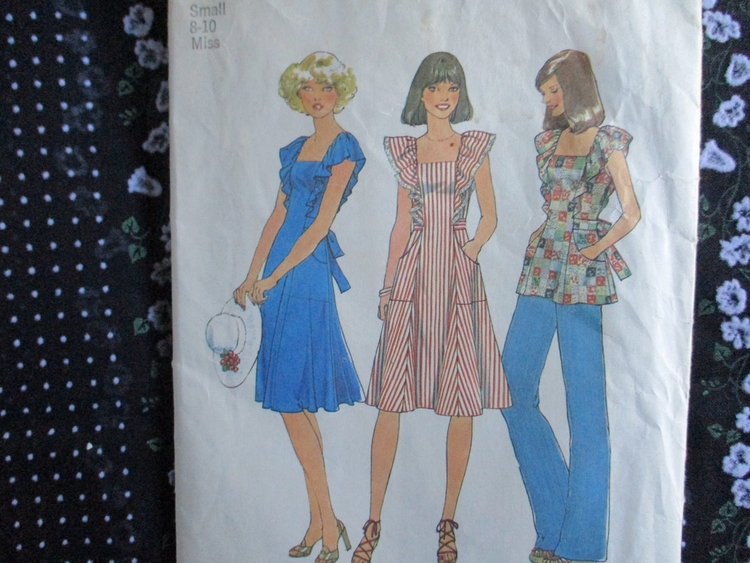 Vintage 1970s Simplicity Sewing Pattern 7438 Misses Dress or Top With ...