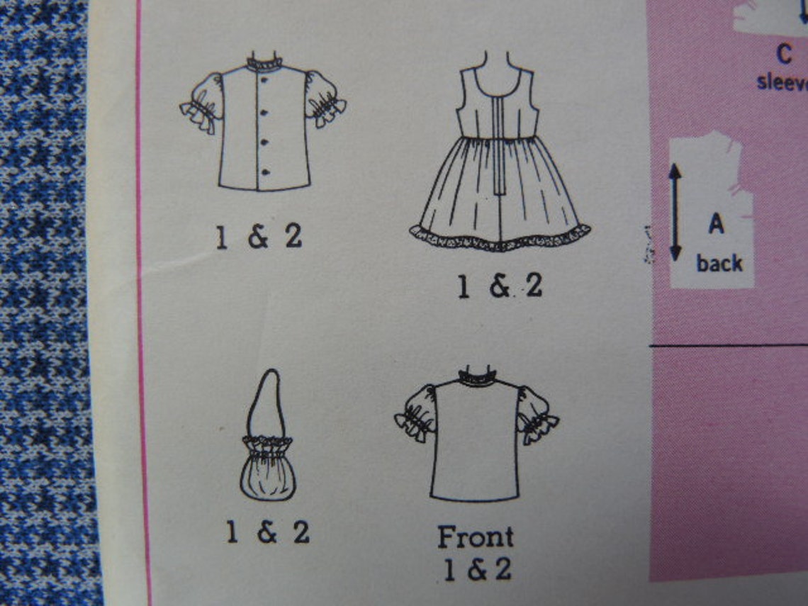 Vintage 1970s Simplicity Sewing Pattern 9684 Girls Jumper Blouse and ...