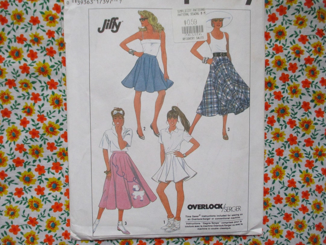 Vintage 1990s Simplicity Sewing Pattern 9954 Misses Circle Skirts in ...