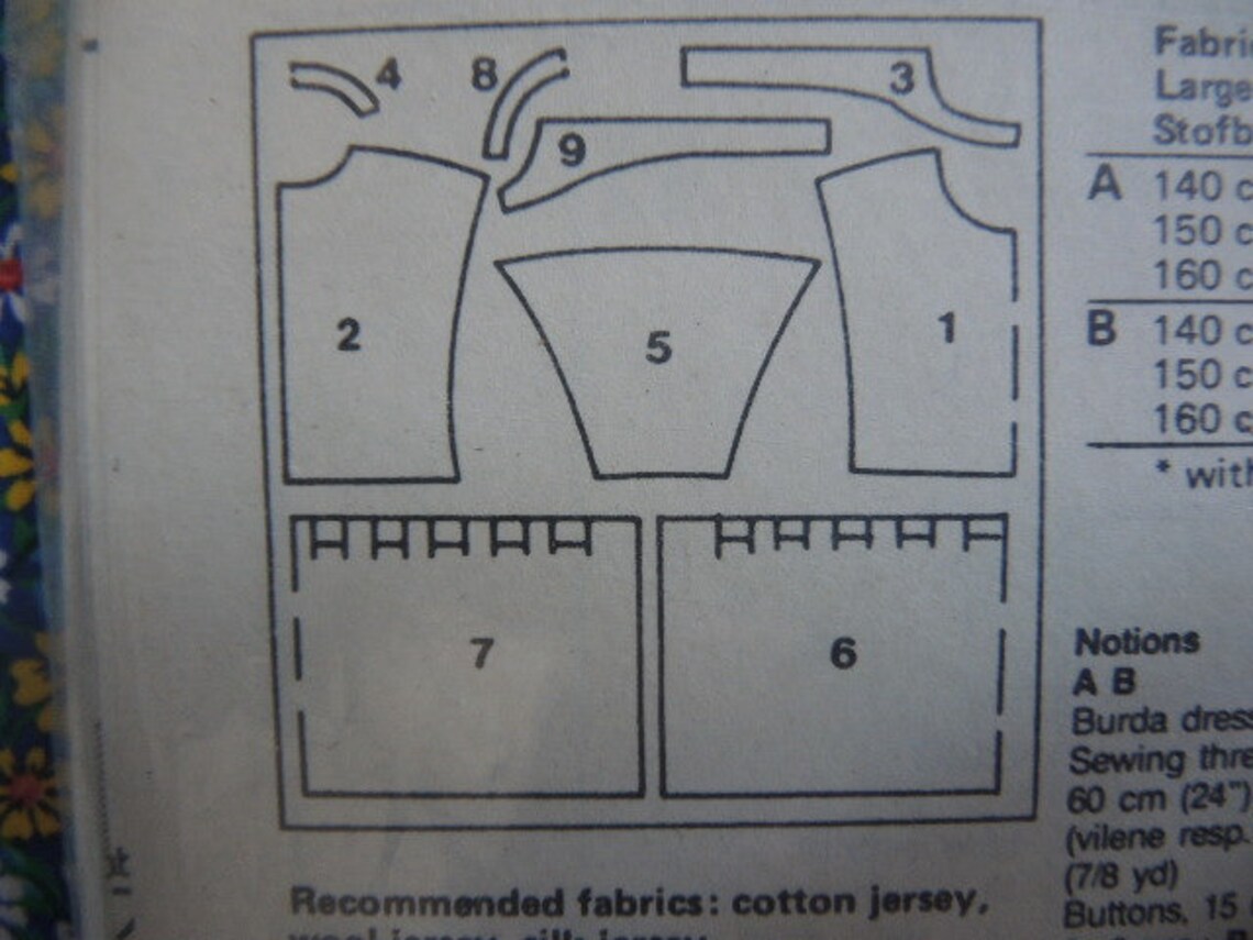 Vintage 1980s Burda sewing pattern 5752 misses dress size | Etsy