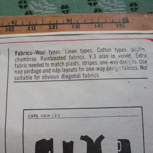 Vintage 1970s Simplicity Sewing Pattern 9165 Misses Lined Cape in Three ...