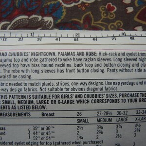 Vintage 1970s Simplicity Sewing Pattern 8127 Girls Nightgown Pajamas ...