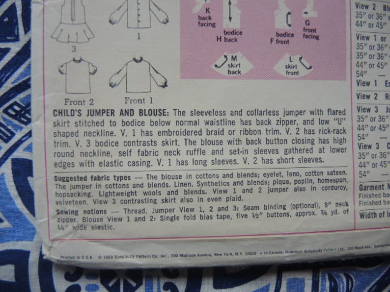 Vintage 1960s Simplicity Sewing Pattern 8523 Girls Jumper and - Etsy