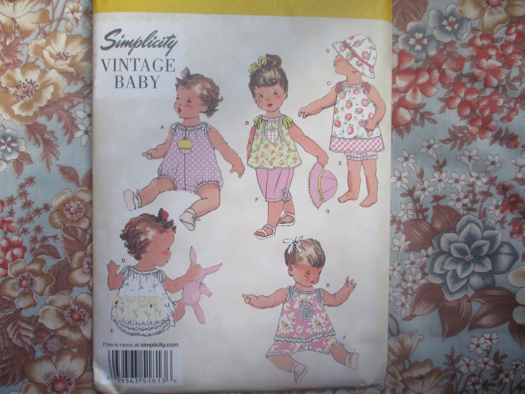 2000s Sewing Pattern Simplicity 1813 Vintage Baby and Toddlers Romper ...