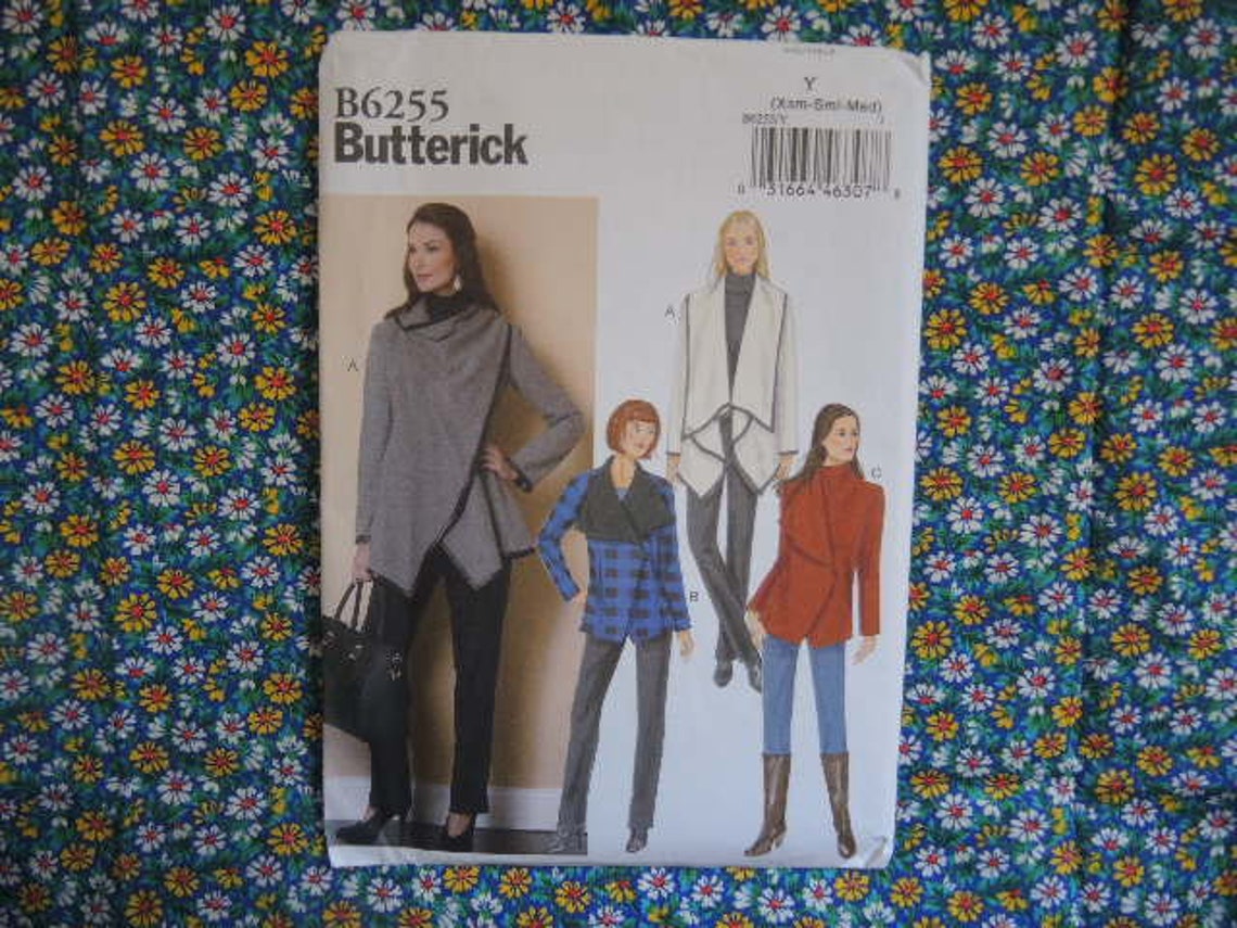 2000s Sewing Pattern Butterick 6255 Misses Coat With Collar Variations ...