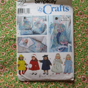 Vintage 1990s Sewing Pattern Simplicity 9833 Doll Clothes and ...