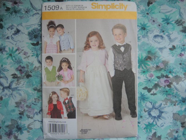 2000s sewing pattern Simplicity 1509 Childs bolero vest and | Etsy