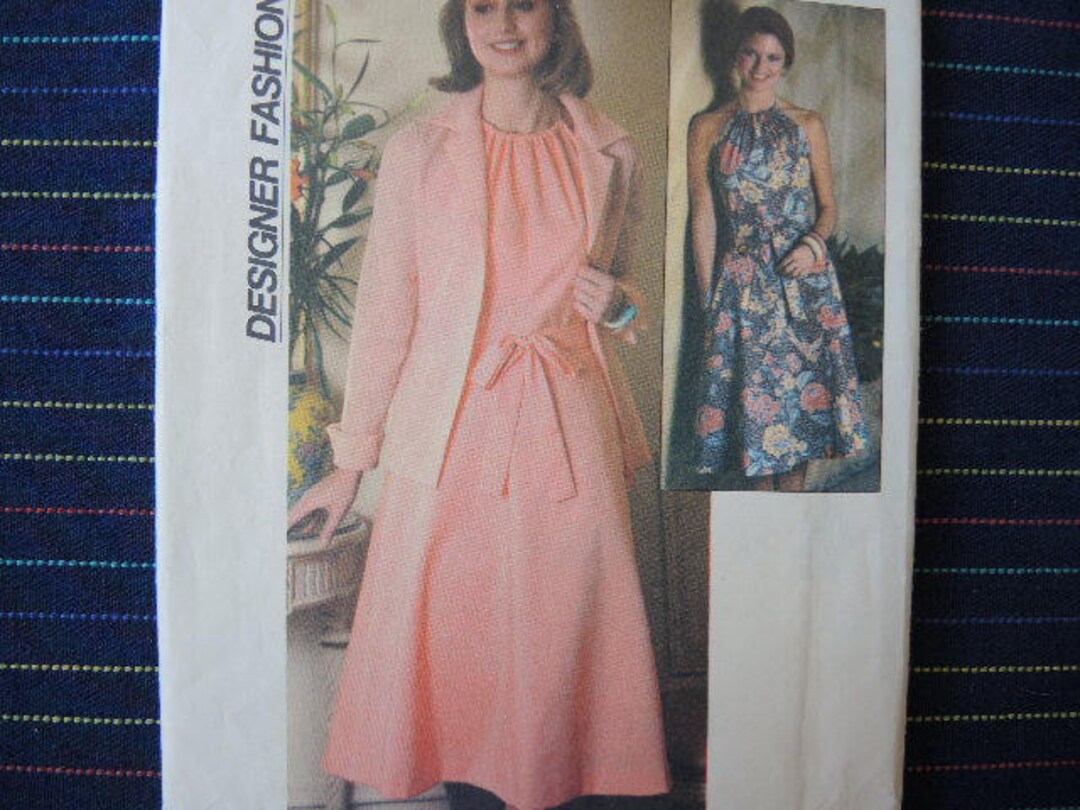 Vintage 1970s Simplicity Sewing Pattern 8020 Misses Back Wrap Dress and ...