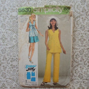 Vintage 1970s Simplicity Sewing Pattern 8830 Misses Super Jiffy Mini ...