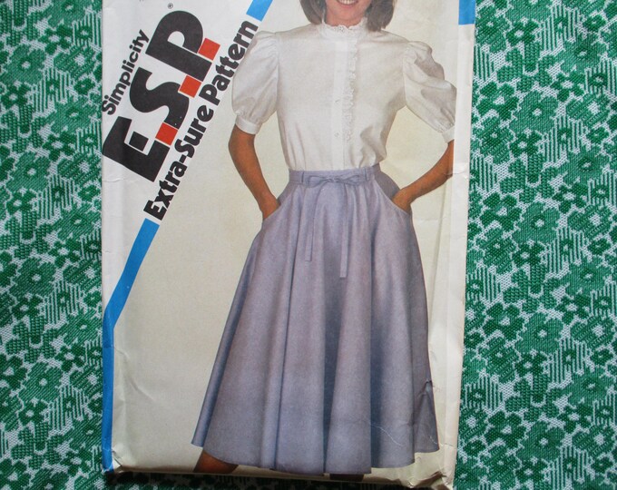 Vintage 1980s Simplicity Sewing Pattern 5357 Misses Pullover Blouse ...