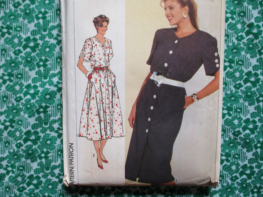 Vintage 1980s Simplicity Sewing Pattern 7889 Misses Dress in Two ...