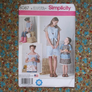 2010s Sewing Pattern Simplicity 8087 Child and Misses Pullover Dress ...