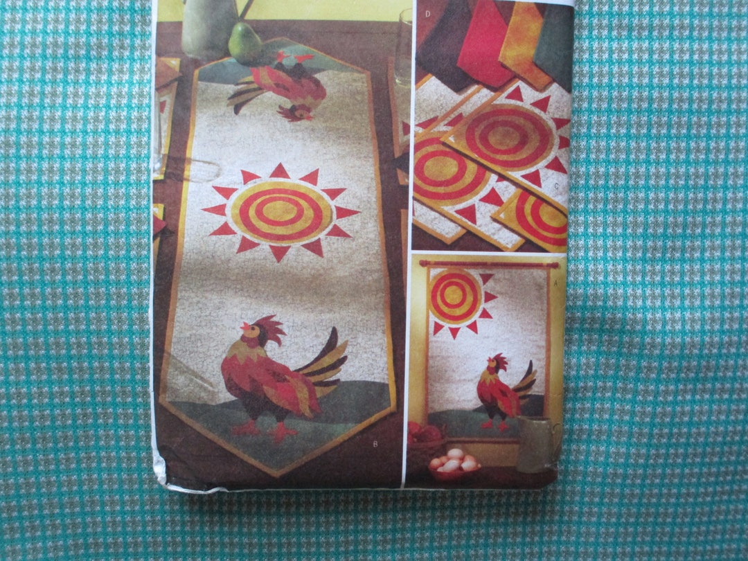 2000s Butterick Sewing Pattern 4207 No-sew Applique Rooster Accessories ...