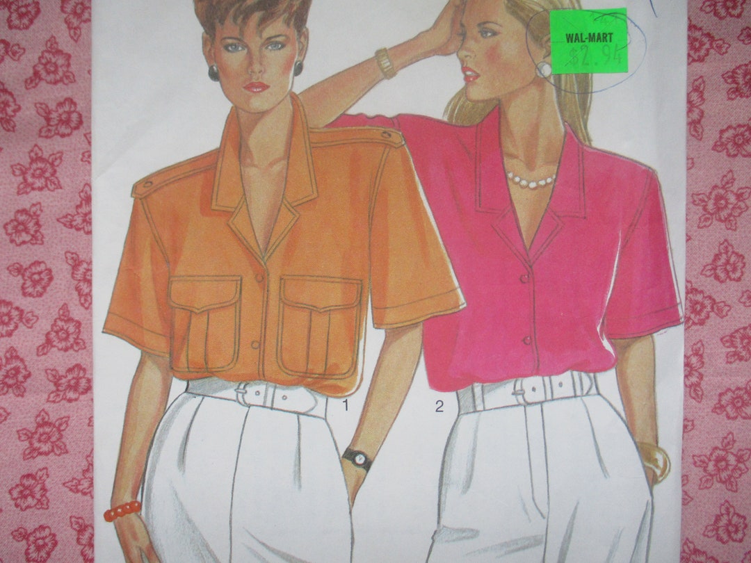 Vintage 1980s New Look Sewing Pattern 6143 Misses Shirts Size 8-10-12 ...