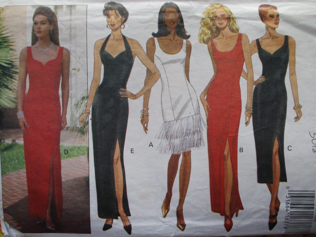 Vintage 1990s Butterick Sewing Pattern 6748 Misses Fitted Evening Dress ...