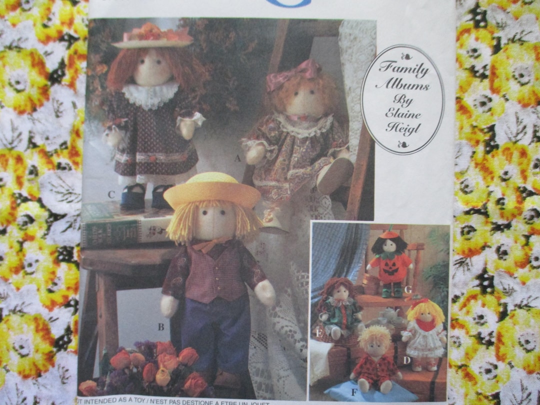 Vintage 1980s Simplicity Sewing Pattern 8763 Felt Doll and Clothes One ...