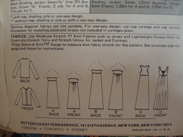 Vintage 1970s Butterick Sewing Pattern 5703 John Kloss | Etsy