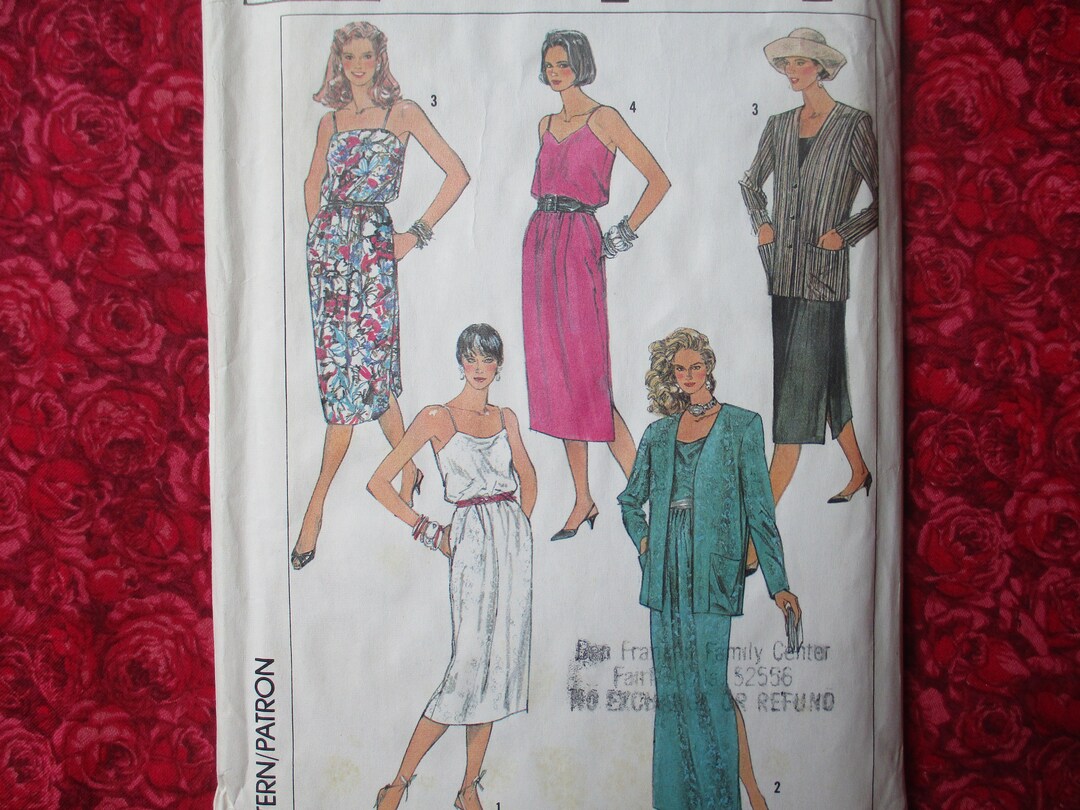 Vintage 1980s Simplicity Sewing Pattern 7552 Misses Disco Era Dress in ...