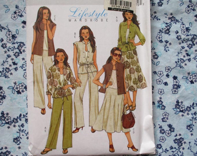 Vintage 2000s Butterick Sewing Pattern 4811 Misses Top Skirt and Pants ...