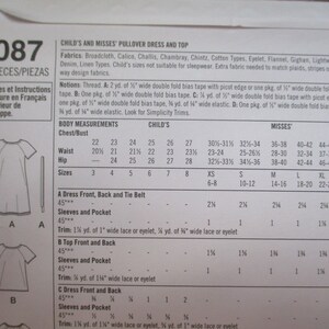 2010s Sewing Pattern Simplicity 8087 Child and Misses Pullover Dress ...