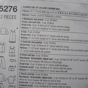 2000s Sewing Pattern Simplicity 5276 Elaine Heigl Designs Doll Clothes ...