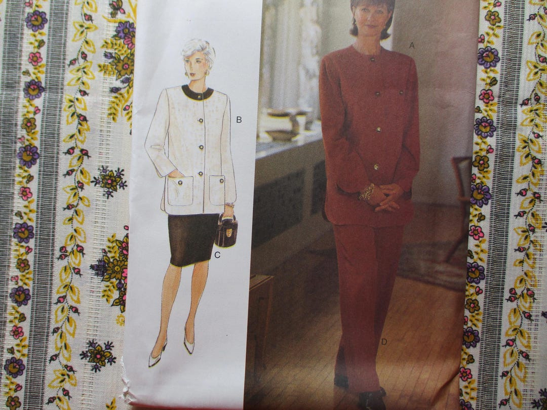 Vintage 1990s Vogue Sewing Pattern 9104 Misses Jacket Skirt and Pants ...