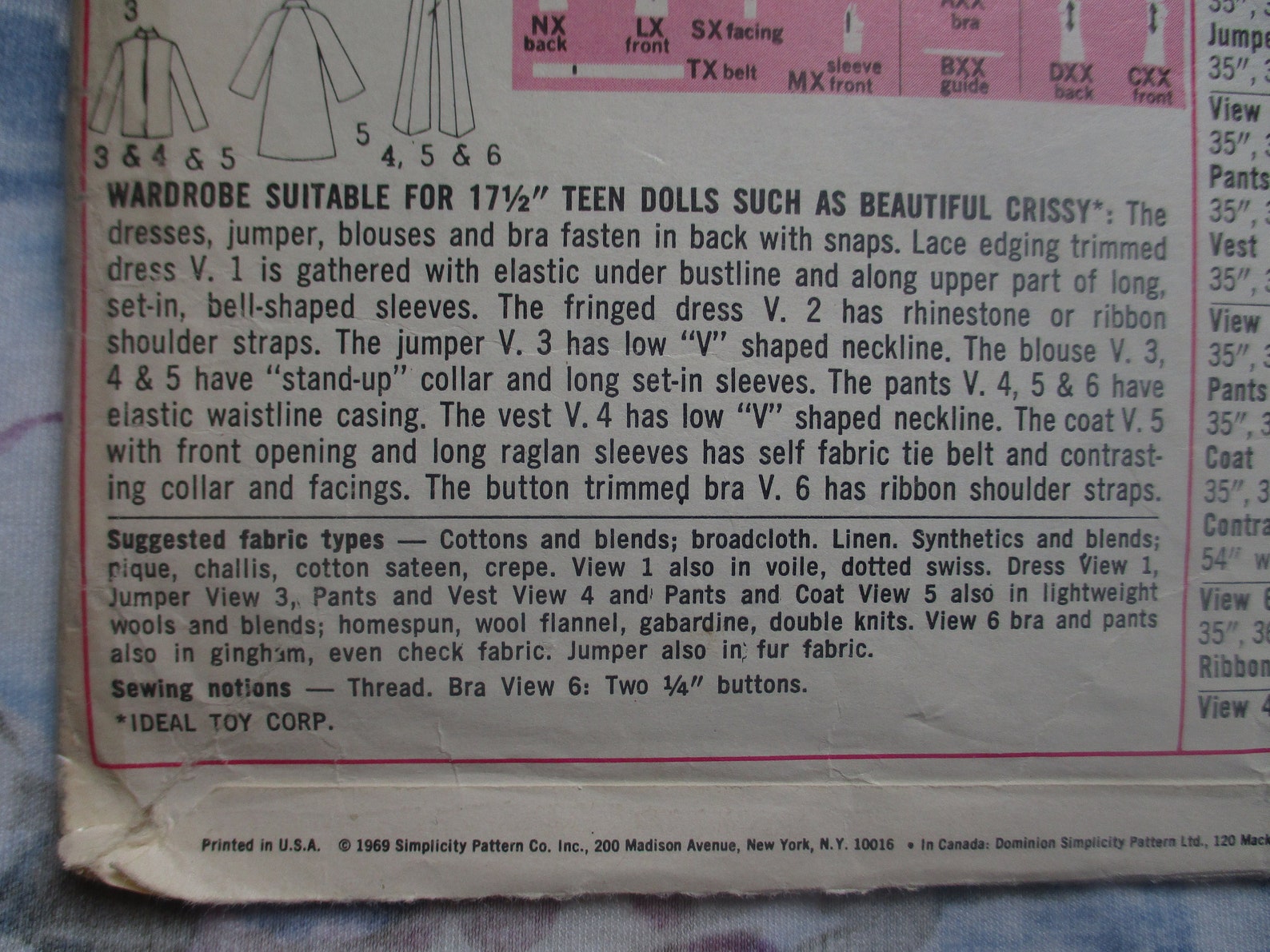 Vintage 1960s Simplicity Sewing Pattern 8519 17 1/2 Doll - Etsy