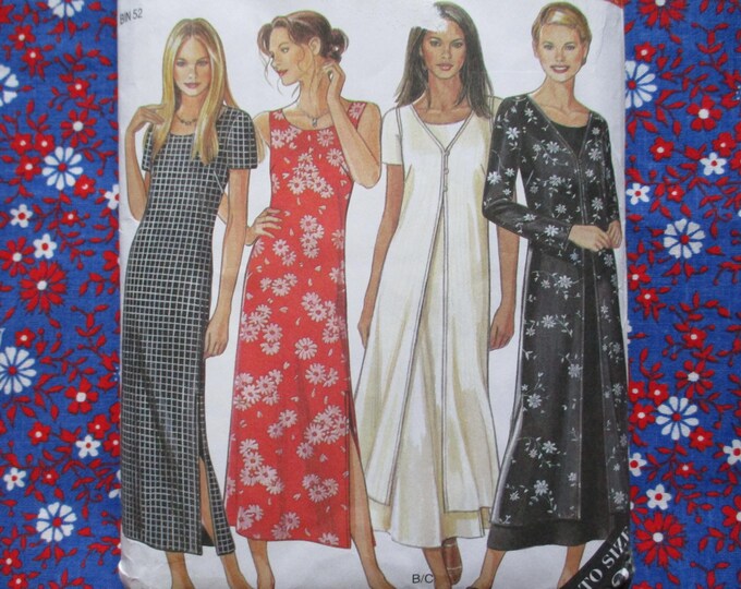 Vintage 1990s New Look Sewing Pattern 6835 Misses Dress and Coat Dress ...
