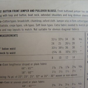 Vintage 1980s Simplicity Sewing Pattern 6181 Misses Button Front Jumper ...