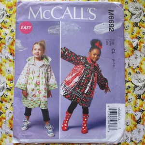 2010s Sewing Pattern Mccalls 6692 Childs Unlined Coats Size 6-7-8 UNCUT ...