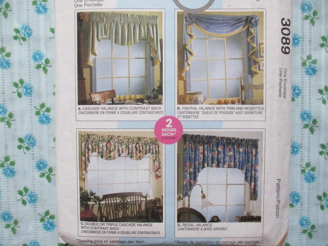 1990s Mccalls Sewing Pattern 3089 Window Treatments Valances UNCUT - Etsy