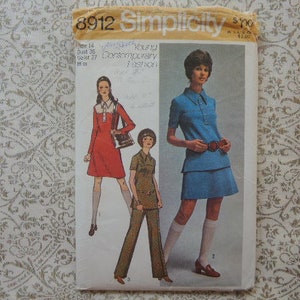 Vintage 1970s Simplicity Sewing Pattern 8912 Misses Dress or | Etsy