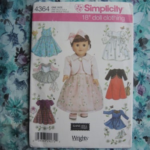 2000s Sewing Pattern Simplicity 4364 Elaine Heigl Designs Doll Clothes ...
