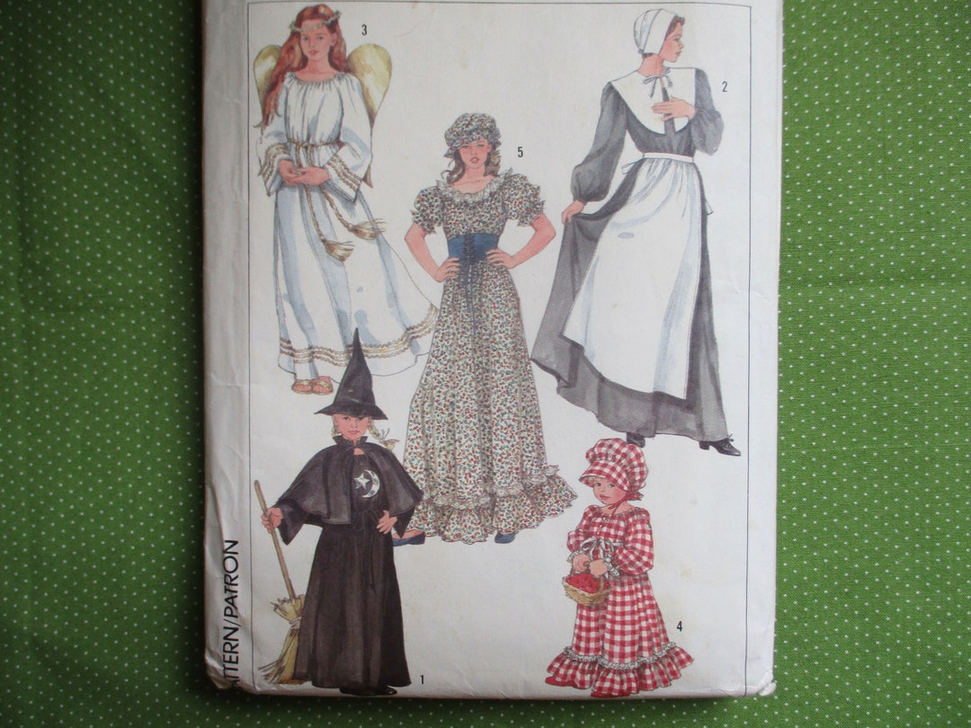 Vintage 1980s Simplicity Sewing Pattern 7650 Misses Costumes Witch ...