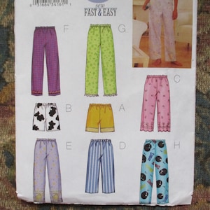 2000s Sewing Pattern Butterick 3314 Misses Top Shorts and Pants in Two ...