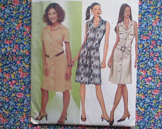 2000s Sewing Pattern Butterick 4919 Misses Retro 1950s Dress UNCUT Size ...