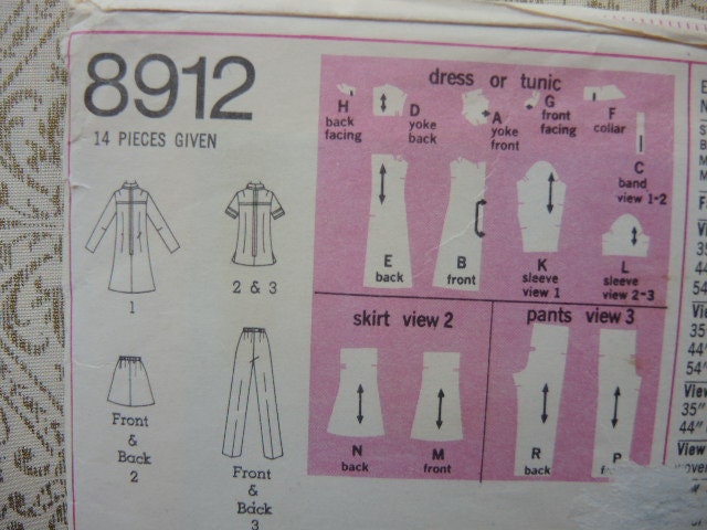 Vintage 1970s Simplicity Sewing Pattern 8912 Misses Dress or | Etsy