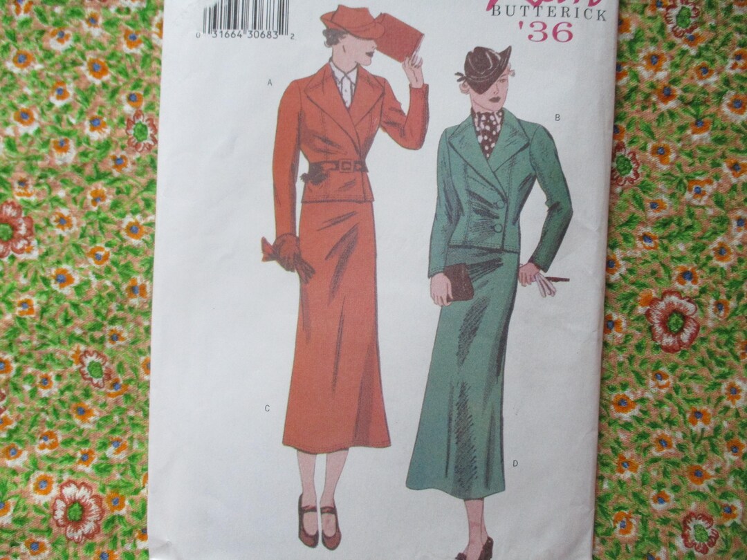 Vintage 1990s Sewing Pattern Butterick 6330 Misses Retro 1930s Jacket ...