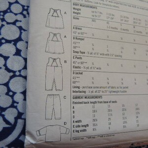 2000s Sewing Pattern Simplicity 9911 Baby and Toddlers Dress Romper ...