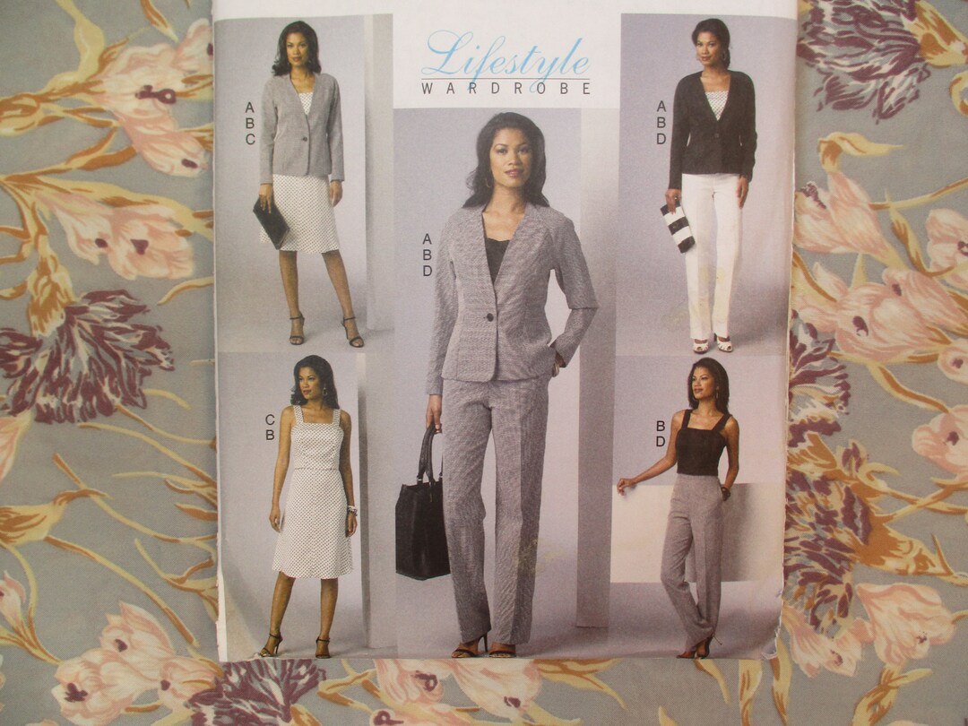 2000s Sewing Pattern Butterick 6030 Misses Jacket Top Skirt and Pants ...