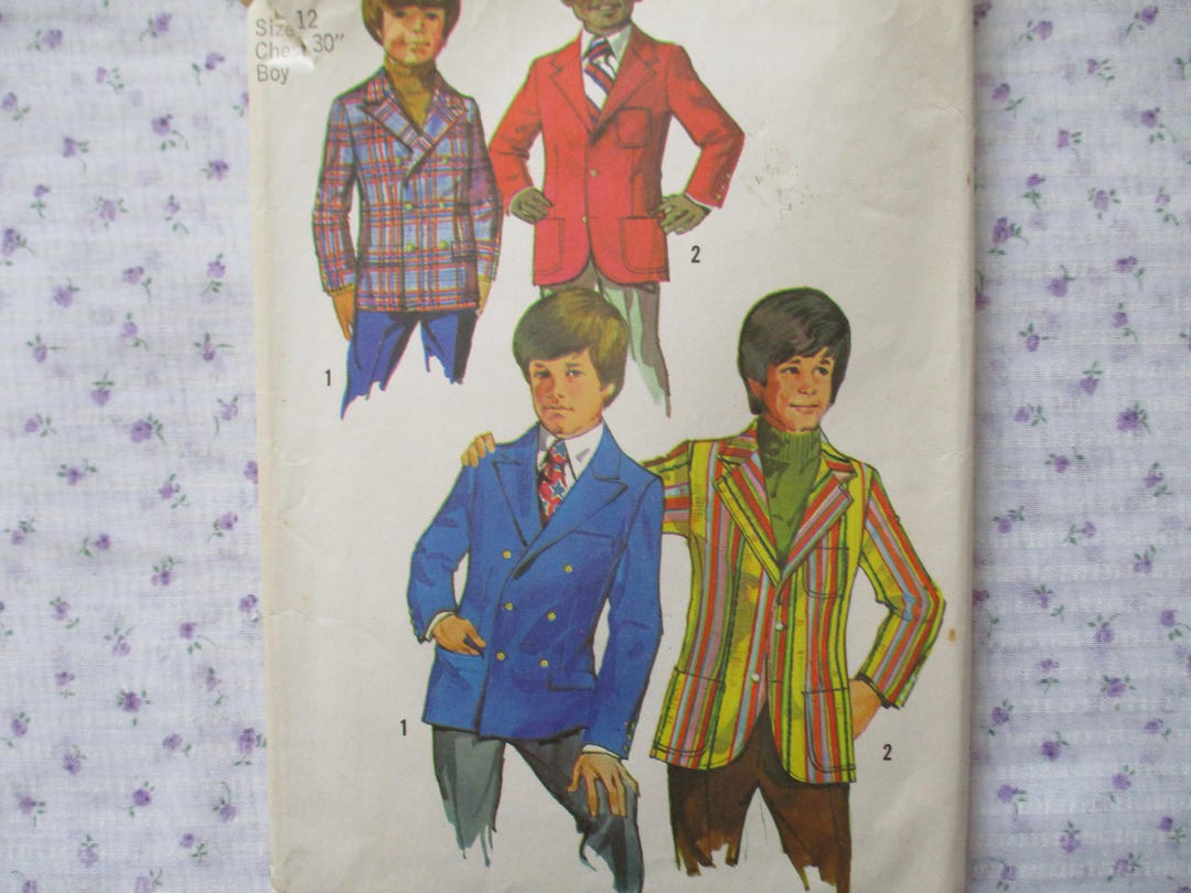 Vintage 1970s Simplicity Sewing Pattern 9944 Boys Set of Jackets Size ...