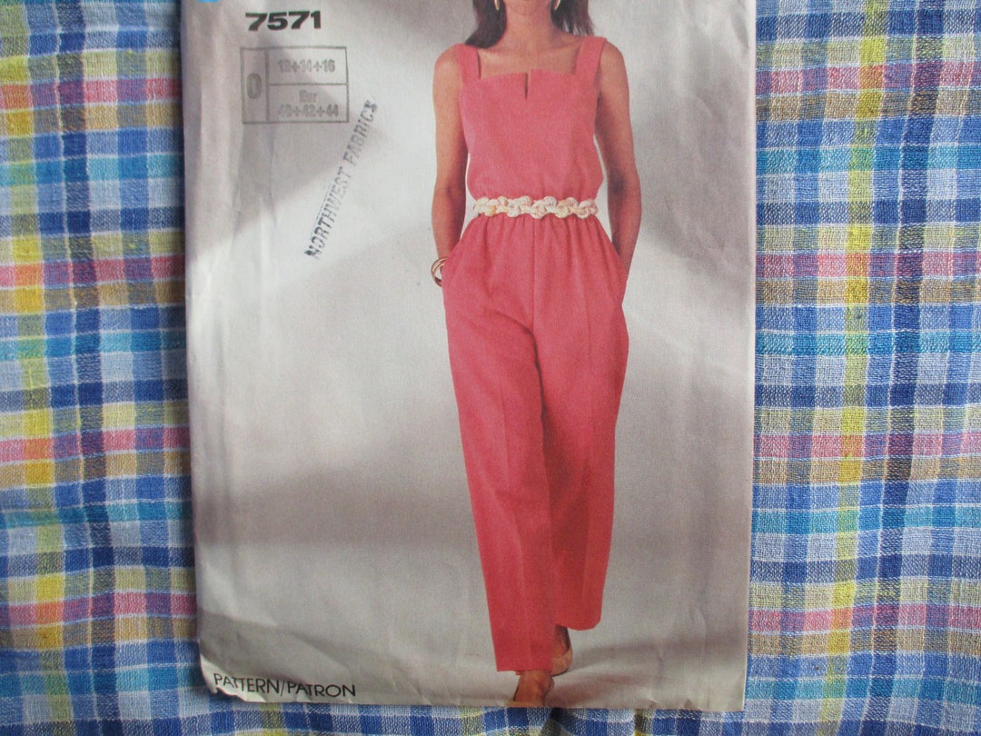 Vintage 1970s Simplicity Sewing Pattern 7571 Misses Jumpsuit Size 12-14 ...