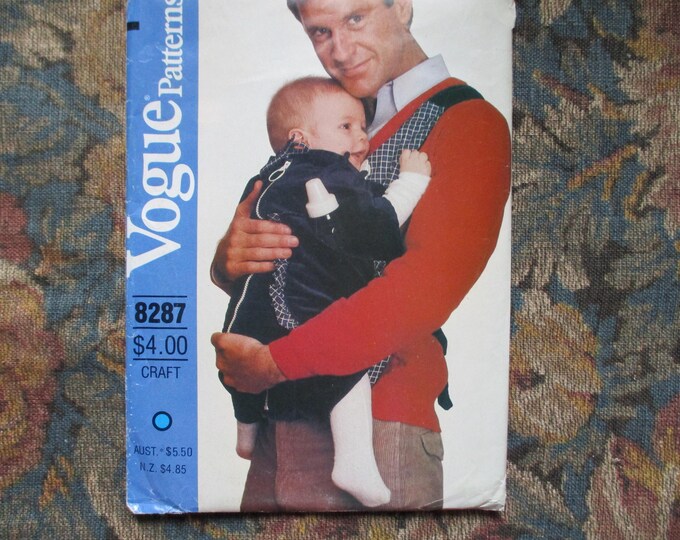1990s Sewing Pattern Vogue 8287 Baby Accessories Baby Carrier Baby ...