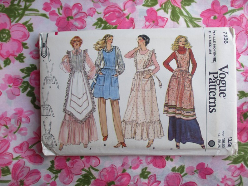 Vintage 1980s Vogue Sewing Pattern 7256 Misses Set of Fancy Aprons Size ...