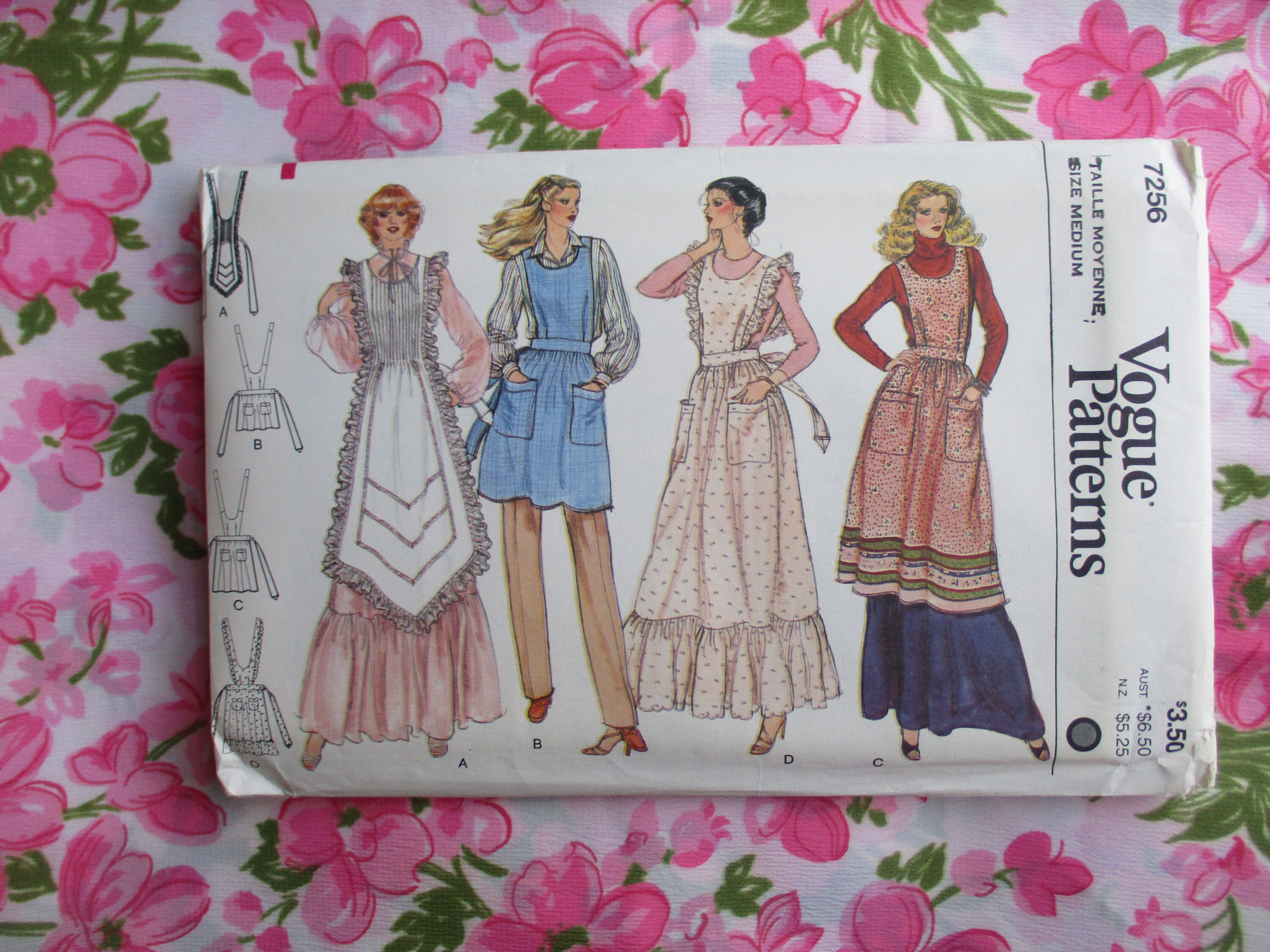 Vintage 1980s Vogue Sewing Pattern 7256 Misses Set of Fancy Aprons Size ...